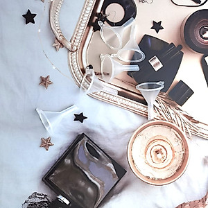 GXXMEI 120pack Mini Clear Plastic Funnel Little Small Funnel Set for Lab Bottles,Capsule,Sand Art, Essential Oils,Perfumes,Spices, Powder