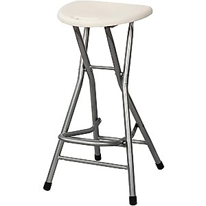 Folding Stools for Adults Portable, 28 inch Collapsible Stool Heavy Duty, Indoor Tall Bar stools with Handle, Plastic Counter Barstool Chair for Kitchen Outdoor Travel-White H72xW31cm(28x12inch)