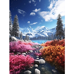 SKRYUIE Paint by Numbers Landscape for Adults, Acrylic Oil Painting by Numbers Kits for Beginner with Paintbrushes Brushes Paintwork Art Canvas for Home Decor 16x20 inch / 40x50 cm B1422