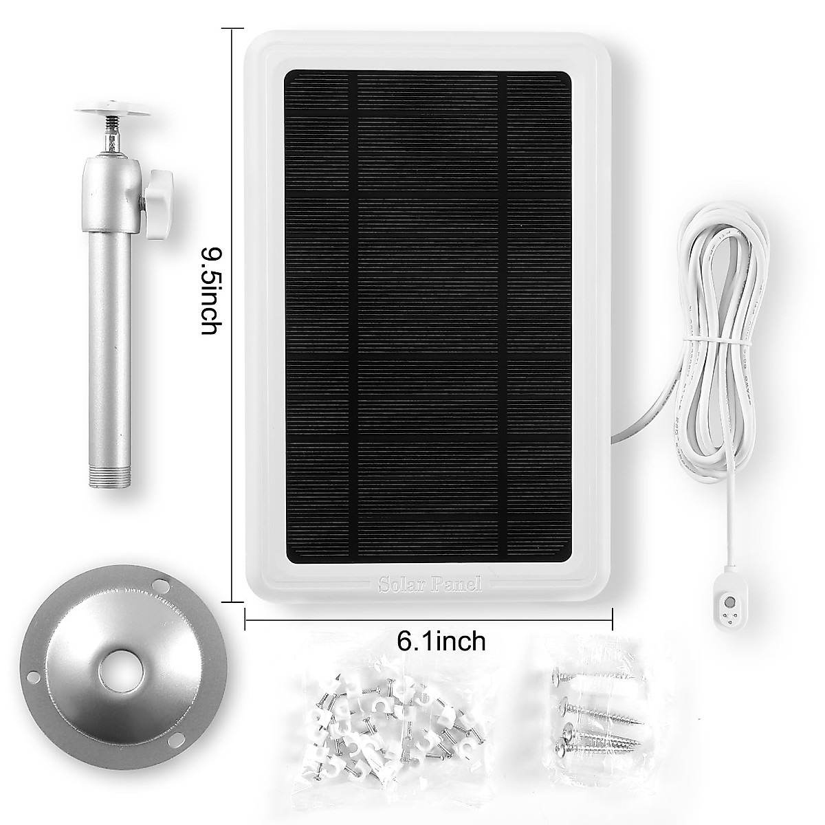 Arlo Camera Solar Panel Charger, Compatible with Arlo Pro4, Pro3, Floodlight, Pro 5S, Ultra 2, Ultra Cameras, 13ft/4m Cable, 6V4.5W Fast Battery Charging