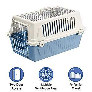 Ferplast Atlas Pet Carrier | Small Pet Carrier for Dogs & Cats w/Top & Front Door Access