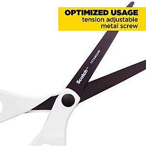 Scotch 8" Precision Ultra Edge Non-Stick Scissors, 3 Count, All-Purpose Titanium Scissors for Fabric, Crafts, Cardstock, Office, and School Supplies (1458-3AMZ-ESF)