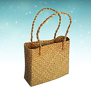 FENICAL Women Summer Straw Bag Casual Rattan Woven Beach Bag Large Capacity Tote Handmade Women Shoulder Bag