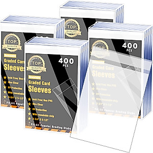 Graded Card Sleeves Resealable Baseball Card Holders Sports Card Sleeves Baseball Cards for Trading Baseball Sports Slab The Gathering Card Sleeves (400 Pieces)