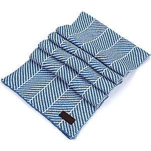 GALLERY SEVEN Winter Scarf for Men, Soft Knit Scarves, in an Elegant Gift Box - Lightt Blue/White - One Size