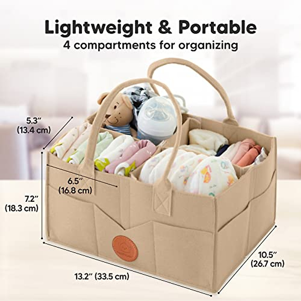 KeaBabies Diaper Caddy Organizer and 5-Pack Organic Burp Cloths Baby Girl, Boy - Baby Organizer for Nursery - Large Burping Cloths for Babies - Car Storage Organizer - Baby Burp Cloths for Girls