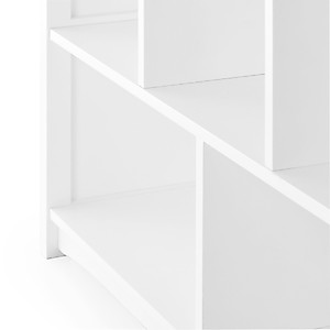 Guidecraft Classic White Bookshelf: Children's 5 Compartment Toy, Bin, Art, Clothes and Book Storage - Wooden Playroom and Bedroom Furniture For Kids