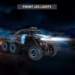 RC Car Crawler Hobby Truck 6WD 1:12 Large Scale Remote Control Car Off Road Climbing Vehicle Toy with Big LED Light Super Powerful Monster Truck, All Terrains Remote Control Car for Kids Adults