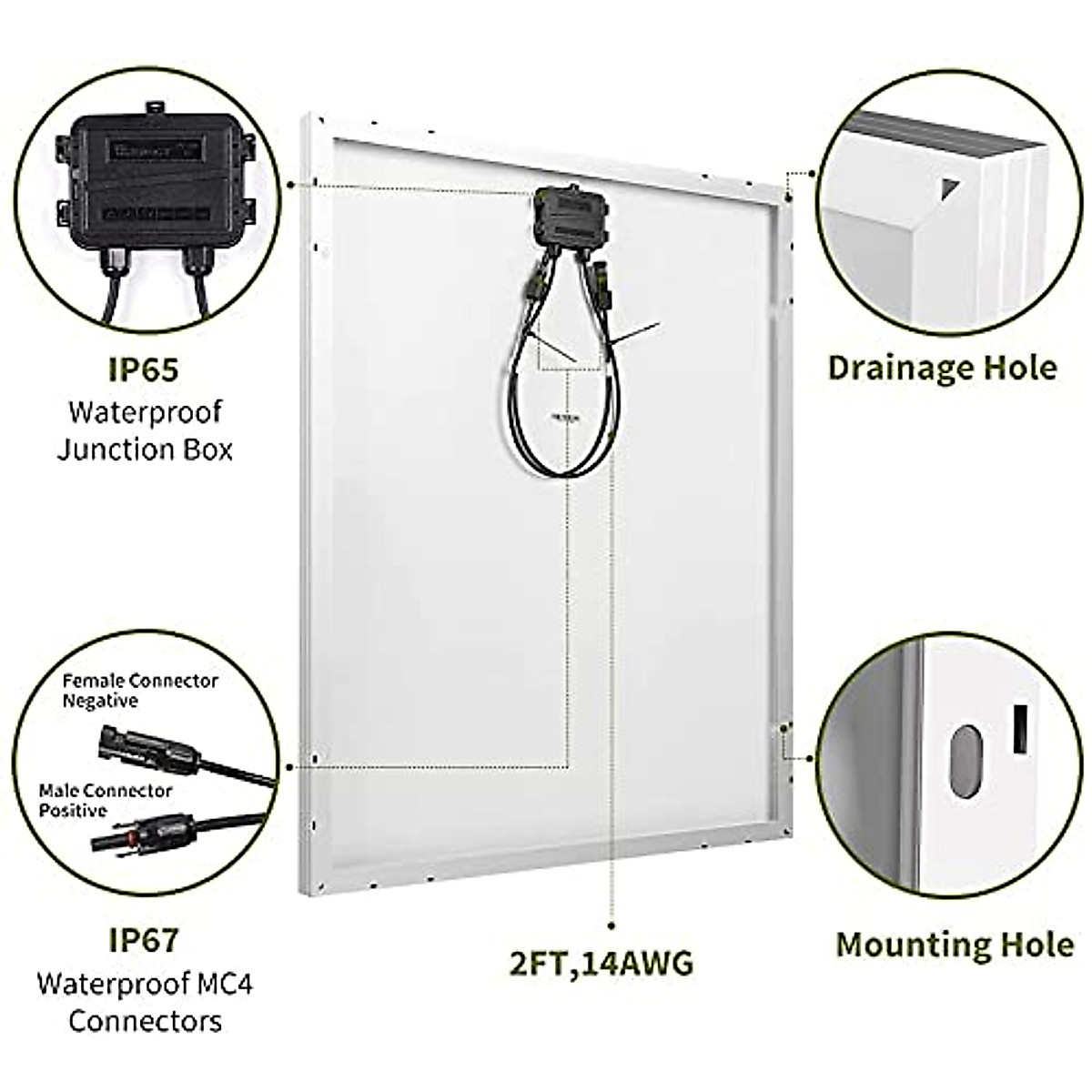 HQST 200 400 Watt Polycrystalline 12V 24V Solar Panel, High Efficiency Module PV Power for Battery Charging Boat, Caravan, RV and Any Other Off Grid Applications (400W W/30A)