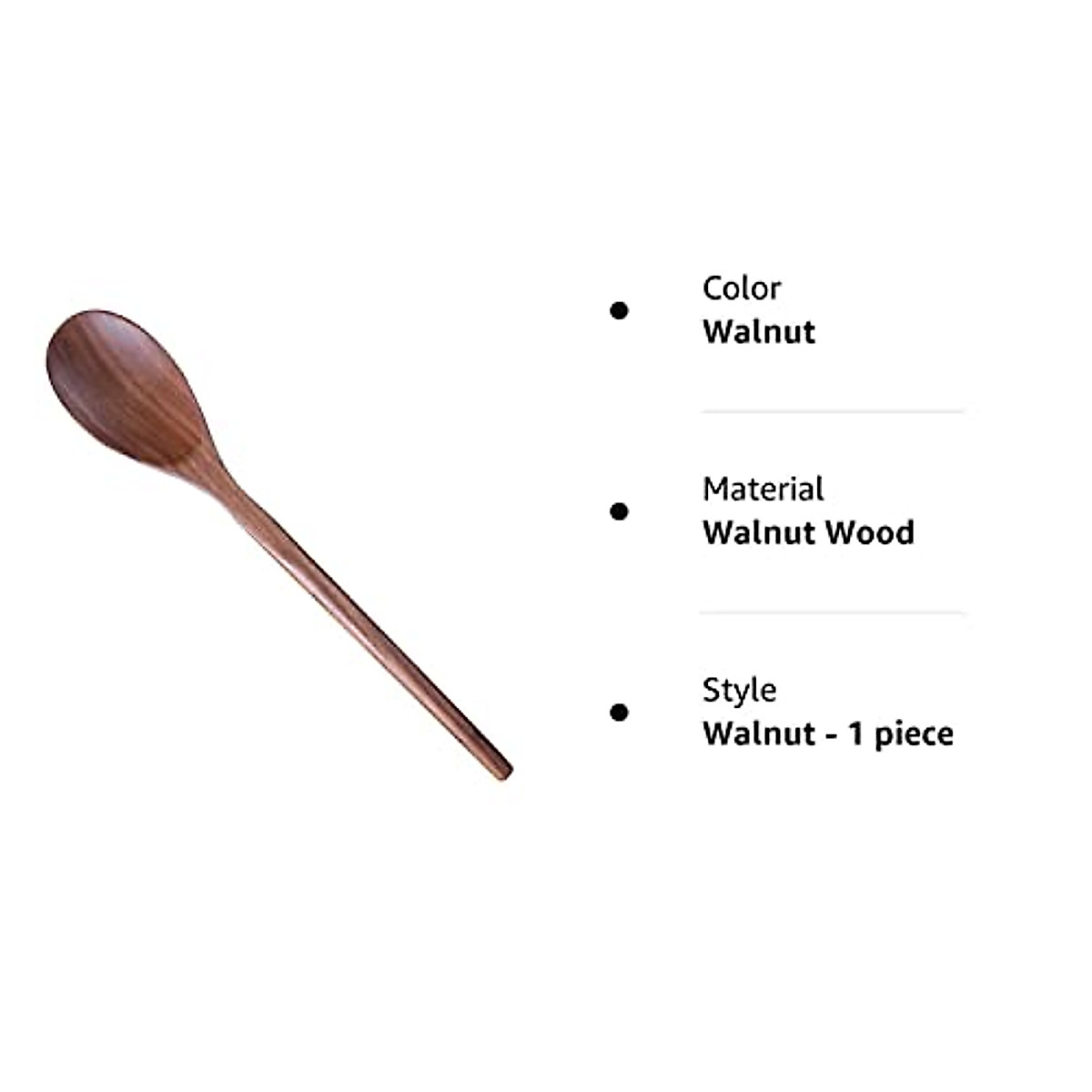 Wooden Spoon for Cooking, 14 Inch Walnut Wood Mixing Spoon for Soup Stirring, Nonstick Kitchen Serving Spoons Scooper Utensil with Long Comfortable Handle Smooth Finish Tableware
