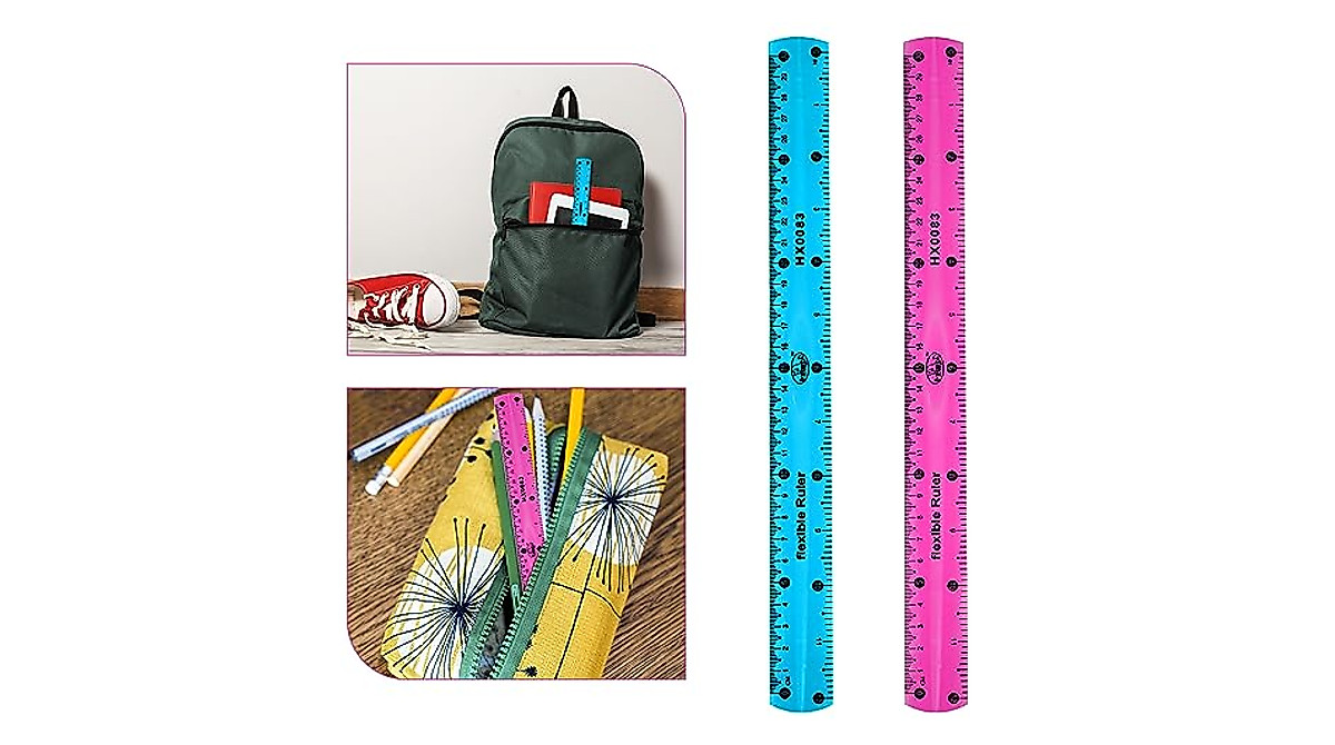 Flexible Ruler Set - 12 Inch Soft Bendable Rulers
