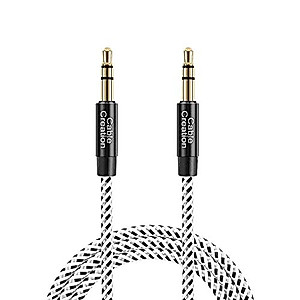 CableCreation Aux Cord Male to Male,3.5 mm Audio Cable for Car(1.5ft/0.45m,18inch), 1/8 Input Auxiliary Cable for Headphones, Car/Home Stereo, Speaker,and More(with Aux Port),Black.