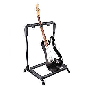 Superlative Stands Multiple Guitar Stand Rack; Foldable Display Holder for 3 Guitars; Electric Bass Stage Display Holds Up to Three Black