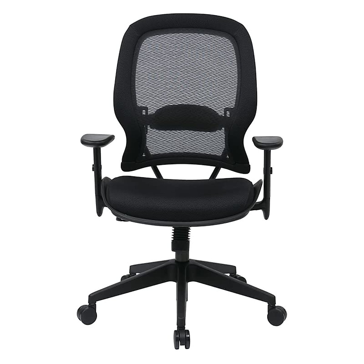 SPACE Seating Professional AirGrid Back and Mesh Seat, 2-to-1 Synchro, Adjustable Arms and Tilt Tension Task Chair, Dark Grey