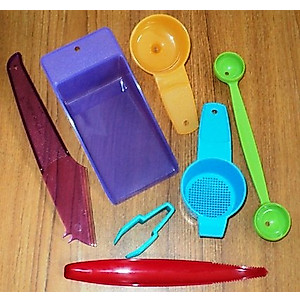 7 New Tupperware Gadgets ~ Strawberry Huller, Hand Held Strainer and Funnel, Flat Scoop, Cheese Knife, Melon Baller, Lettuce Corer