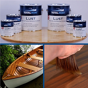 TotalBoat-486490 Lust Marine Varnish, High Gloss and Matte Finish for Wood, Boats, Outdoor Furniture (High Gloss, Gallon)