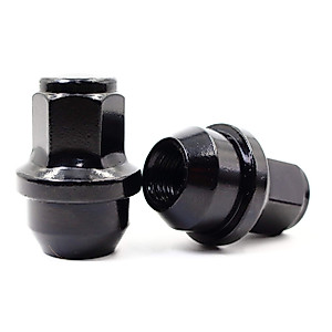 Set of 24 Veritek 14x1.5mm 13/16 Hex 1.7 Inch 44.5mm Length Black OEM Factory Style Large Acorn Seat Lug Nuts for Ford F-150 Expedition Lincoln Navigator Factory Wheels