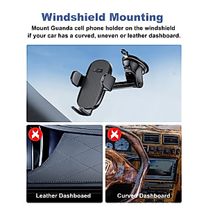 Universal Car Phone Holder Mount for Dashboard Windshield, Military Hands-Free Cell Phone Stand Automobile Cradles Truck Accessories Fit for All iPhone Android Smartphones