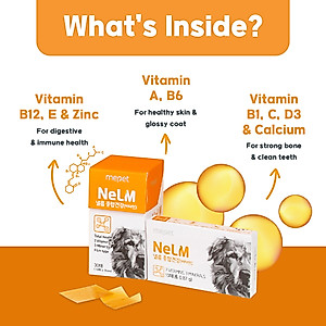 Mepet Multivitamin for Dogs - Mouth Dissolving Strips, Dog Vitamins and Supplements - for Healthy Skin, Coat, Hip & Joint Support, Immune & Digestive System - Pet Health Supplies - Beef, 30 Strips