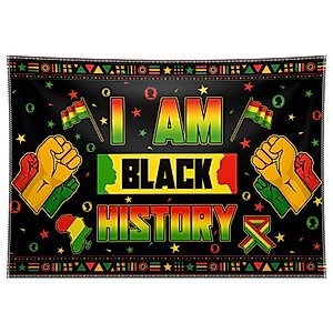 Swepuck 68x45inch Black History Month Backdrop African American Heritage Festival Banner BHM Classroom Decorations Juneteenth Party Tapestry Photo Booth