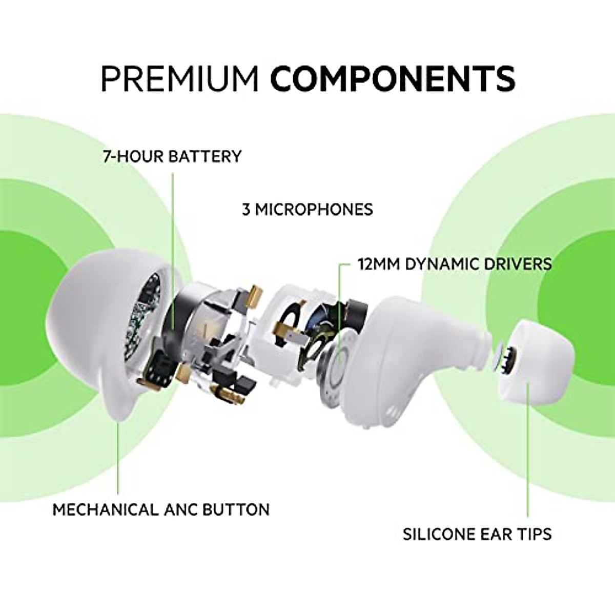 Belkin SOUNDFORM Immerse Noise Cancelling Earbuds, True Wireless Earbuds with Hybrid ANC, Wireless Charging, IPX5 Sweat and Water Resistant, Apple Find My for iPhone, Galaxy, Pixel and More - White