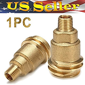 JINYI QCC1 Nut Propane Gas Fitting Hose Adapter with 1/4" Male Pipe Thread Propane Quick Connect Fittings Solid Brass Propane Adapter
