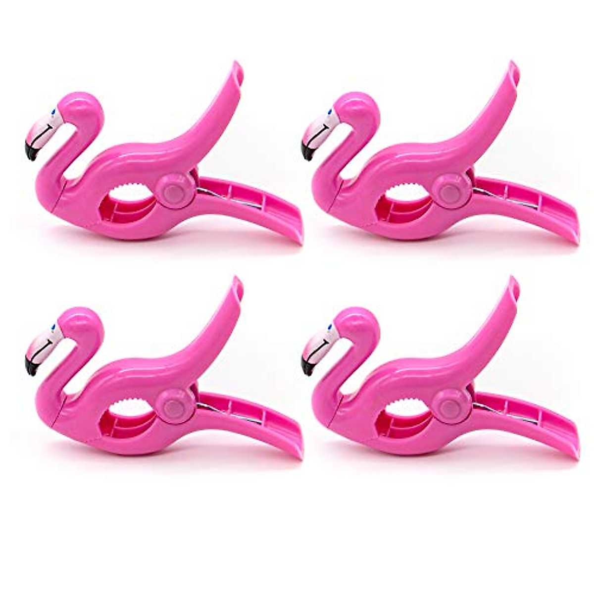 AUEAR, Lovely Towel Clips Chair Holders for The Beach or Home Patio Holiday Pool and Chaise Pool Chair Supplies Accessories Portable Secure Towel Clips (Pink Flamingo, 4-Pack)