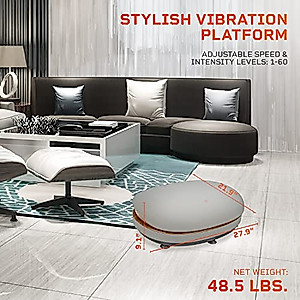 LifePro RelaxaVibe Vibration Plate Exercise Machine - Vibration Platform for Circulation & Metabolism Boost - Elegant Living-Room Vibration Machine - Whole Body Vibration Plate with Heated Ottoman