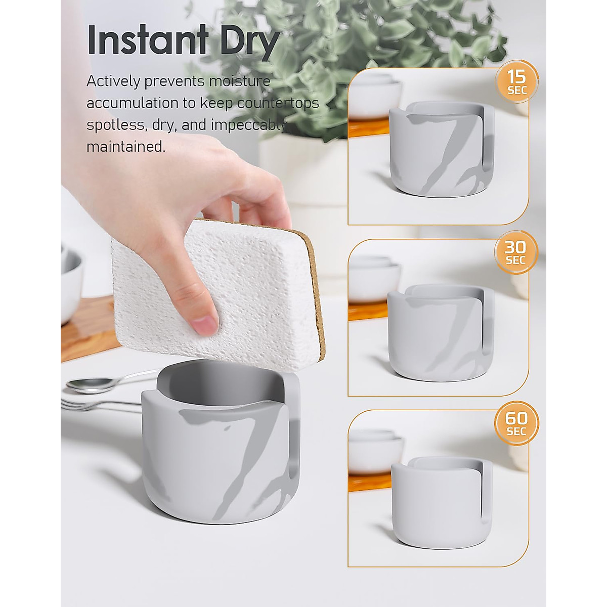 Diatomite Sponge Holder for Kitchen Sink, Diatomite Quick Dry Sponge Holder, Dish Stone Sponge Holder for Kitchen Sink, Diatomaceous Earth Sponge Holder