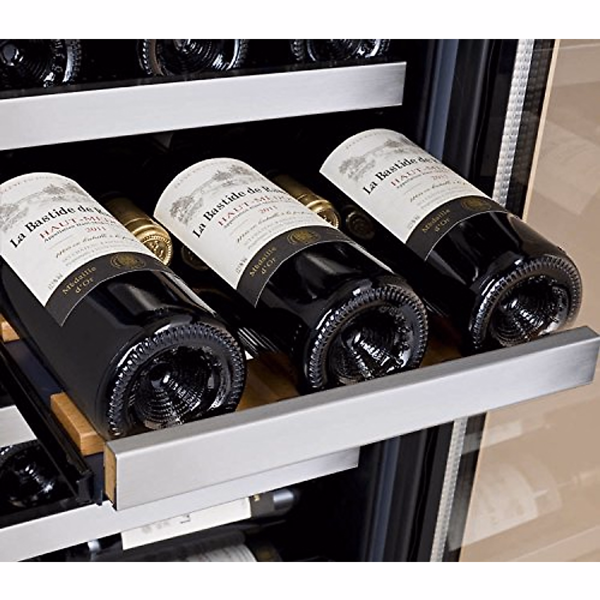 Allavino 15" Wide FlexCount II Tru-Vino 30 Bottle Single Zone Stainless Steel Left Hinge Wine Refrigerator