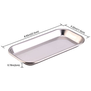 Surgical Tray Stainless Steel,Ozgkee Metal Tray 1Pc Dental 201 Stainless Steel Medical Instrument Tray Useful Tool For Clinic Lab Stainless Steel Tray Medical