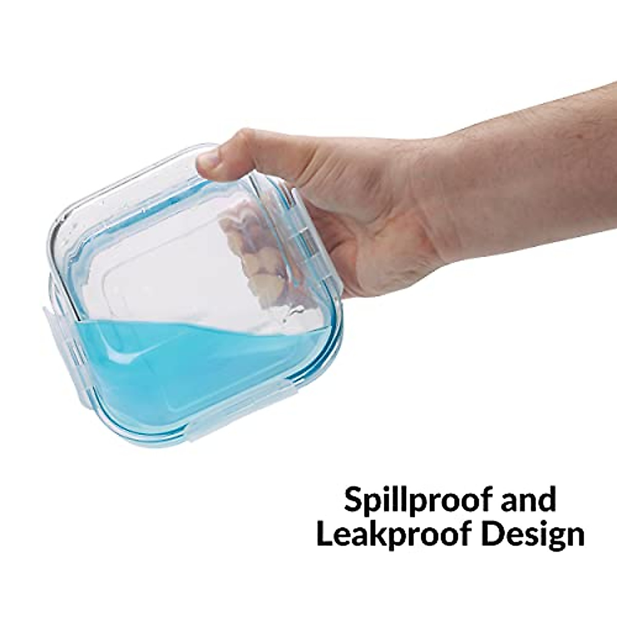 1790 Glass Food Storage Containers with Lids - 9 Pack - Glass Meal Prep Containers, Airtight Glass Lunch Boxes, Approved & Leak Proof Heat Resistant Up to 550℉ (18 Total Pieces)