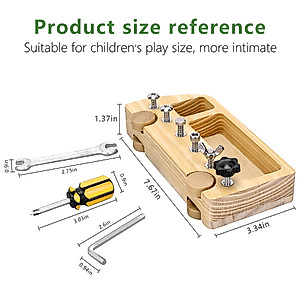 Mikabili Montessori Wooden Screw Driver Board for Kids, Basic Skills Sensory Educational Learning Toy for 3 4 5 Year Old Kids and Toddlers, Preschool, Classroom… (Bus)
