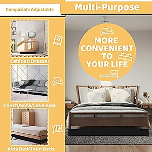 TEUVO 11cm x 3m Toy Blocker for Under Bed and Under Couch, Under Couch Blocker for Babies and Pets Toys from Going Sliding Adjustable Gap Bumper Under Sofa & Furniture