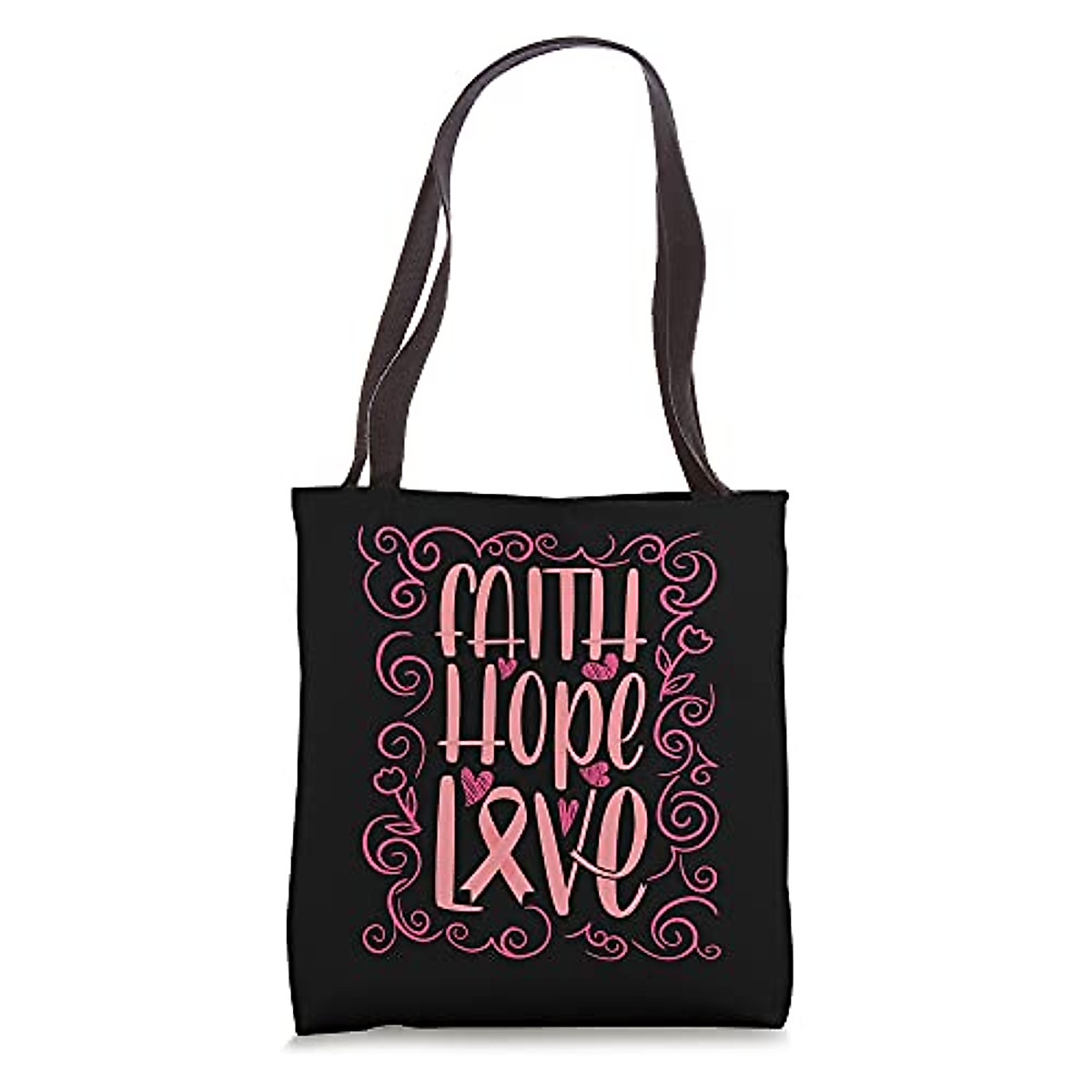 Cute Wear Pink Faith Hope Love Breast Cancer Survivor Tote Bag
