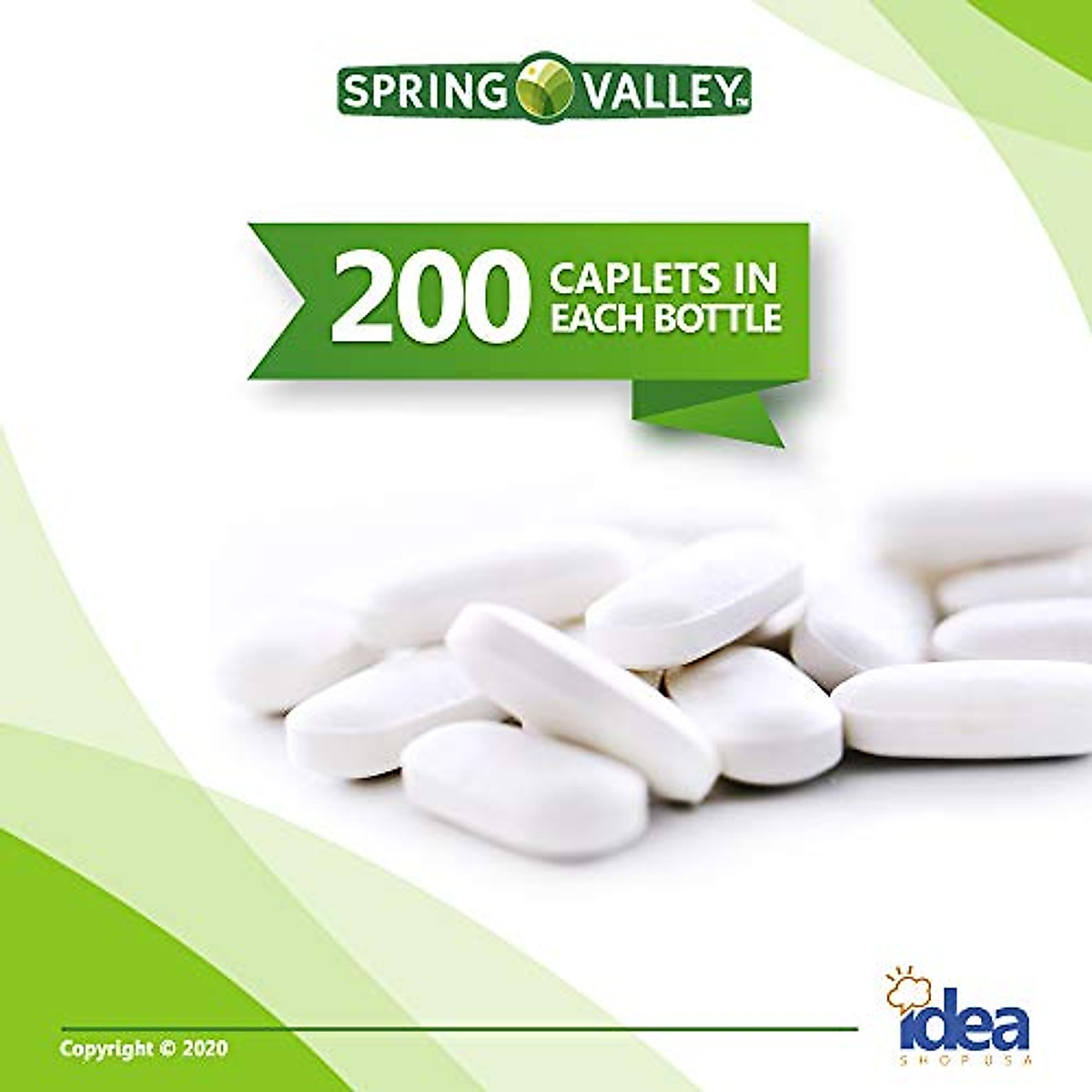 Zinc Caplets Dietary Supplement, Immune Health Support Compatible with Spring Valley, 50 mg, 200 Ct Bundle with Exclusive "Vitamins & Minerals A to Z" - Better Idea Guide (2 Items)