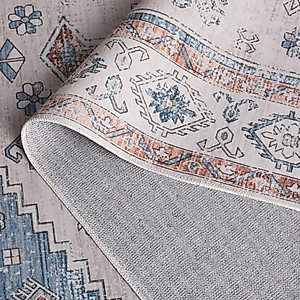 SAFAVIEH Arizona Collection Area Rug - 8' x 10', Rust & Beige, Traditional Design, Washable & Slip Resistant, Ideal for High Traffic Areas in Living Room, Bedroom & Dining Room (ARZ132P-8)