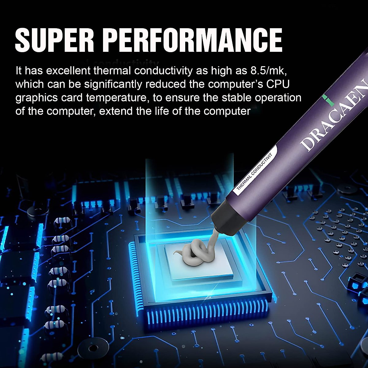 Dracaena Thermal Compound Paste (4Gram), Carbon Based High Performance, Heatsink Paste, Thermal Compound CPU for All Coolers, Thermal Interface Material -CTG9