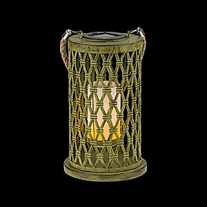 Alpine Corporation QLP1350SLR-HH-TM Alpine Metal Solar Lantern, Gray