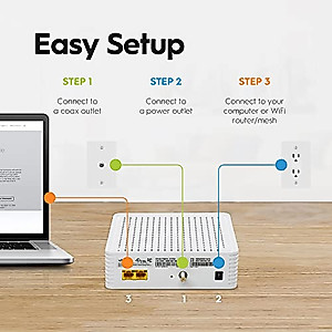 Hitron CODA DOCSIS 3.1 Modem | Pairs with Any WiFi Router or Mesh WiFi | Certified with Comcast Xfinity, Charter Spectrum, Cox | 10x Faster Than DOCSIS 3.0 | Cable Modem with 2X 1 Gbps Ethernet Ports