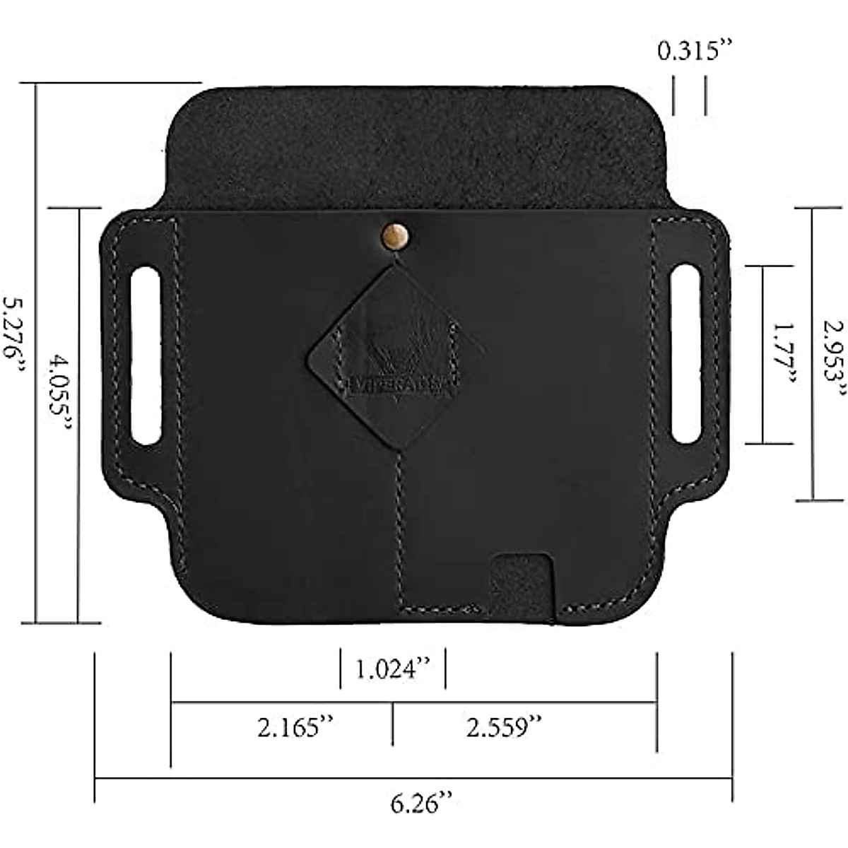 VIPERADE PJ19 Multitool Sheath, EDC Belt Organizer Sheath for Men, Leather Sheath for Men, Leather Flashlight Holster for Belt, Pen Holder for Tactical Pen (Dark Black)