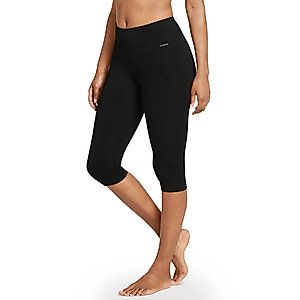 Jockey Women's Activewear Cotton Stretch Capri Legging, Black, M