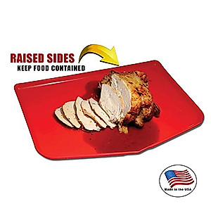 Chop Keeper Chopping Tray with Raised Sides and Easy-Guide Funnel, Red, Green and Yellow, 3-Pack - Argee RG909/3