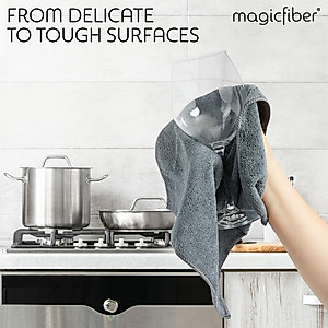 MagicFiber Microfiber Cleaning Cloth (12 Pack,13x13 in) - Thick, Soft, & Ultra Absorbent Reusable Microfiber Cleaning Rags, Micro Fiber Cloths for Dusting, Windows, Kitchenware, Cars and More!