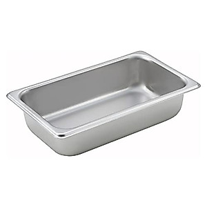Winco 1/4 Size Pan, 2 1/2-Inch, Stainless Steel, 1 Count (Pack of 1)