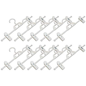DOITOOL 10PCS Plastic Pants Hangers with Clips Space Saving Hanger for Clothes, Sturdy Skirt Hangers with Adjustable Clip, Closet Clip Hangers for Pant, Jeans, Skirts, Slacks (White)