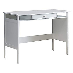 Kings Brand Furniture Home & Office Parsons Wood Desk with Drawer, White