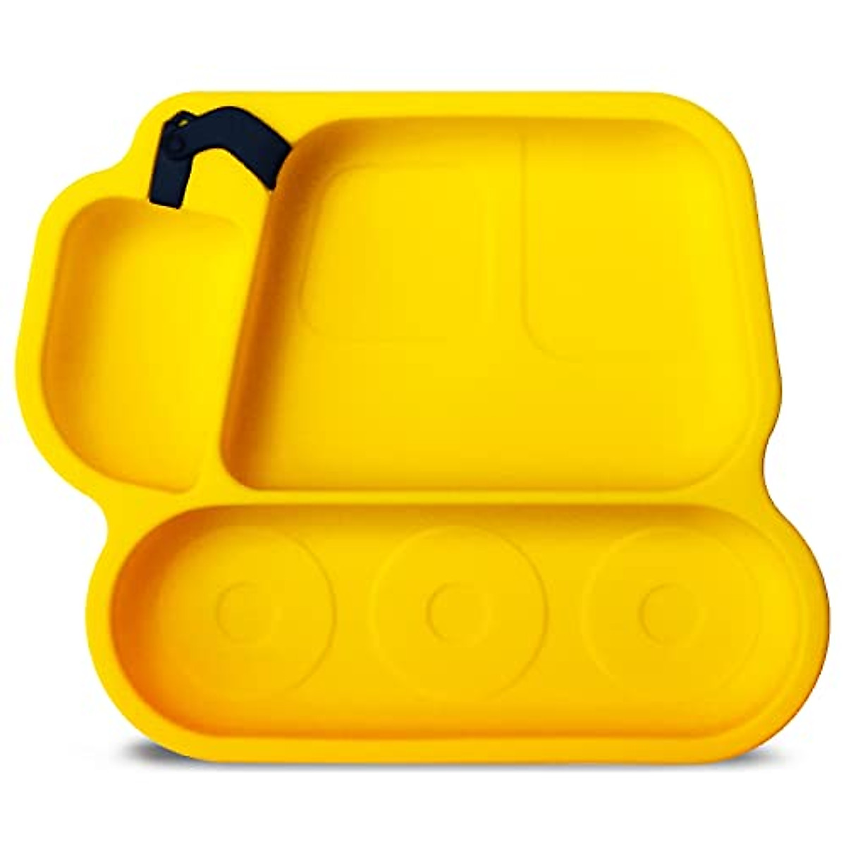 Baby Plate Silicone Divided, Suction Toddler Plates Dishes for Toddler Kids Self Feeding, BPA Free, Microwave & Dishwasher Safe(Yellow)