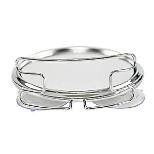 Home-X Small Fogless Suction-Cup Mirror, Shower Mirror, Shaving Mirror with Razor Holder for Shower, 6 ½" L x 6" W x 2 ½" H, Chrome