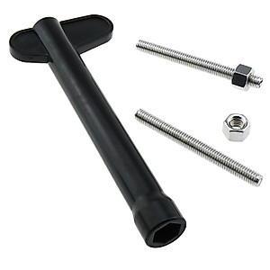 LUORNG 1 Set Tap Fixing Tool Stainless Steel Horseshoe Two Holes Locking Nut Bolt Fixing Kit with Spanner Bracket Kit Kitchen Repair Kit for Tap and Sink